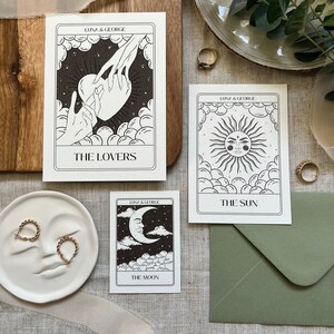 Tarot Wedding Invite, Tarot Wedding Invitation, Sun Moon Wedding ...