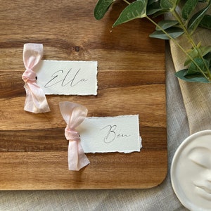 Bow Place Name Tags, Personalised Name Tags, Wedding Place Cards, Name ...