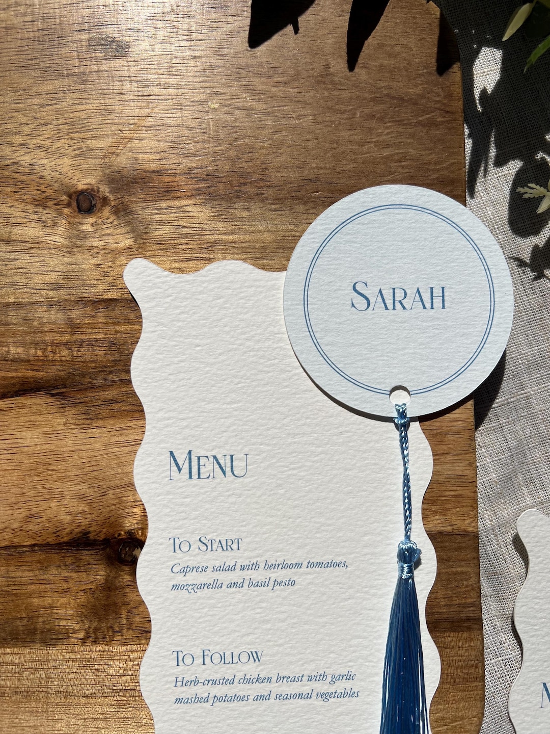 Tassel Circle Place Cards, Round Place Cards, Wedding Placecard ...
