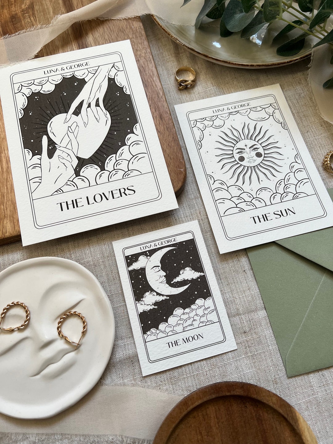 Tarot Wedding Invite, Tarot Wedding Invitation, Sun Moon Wedding ...