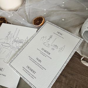 PERSONALISED MENU Template | Hand Drawn & Handwritten Whimsical Dinner ...