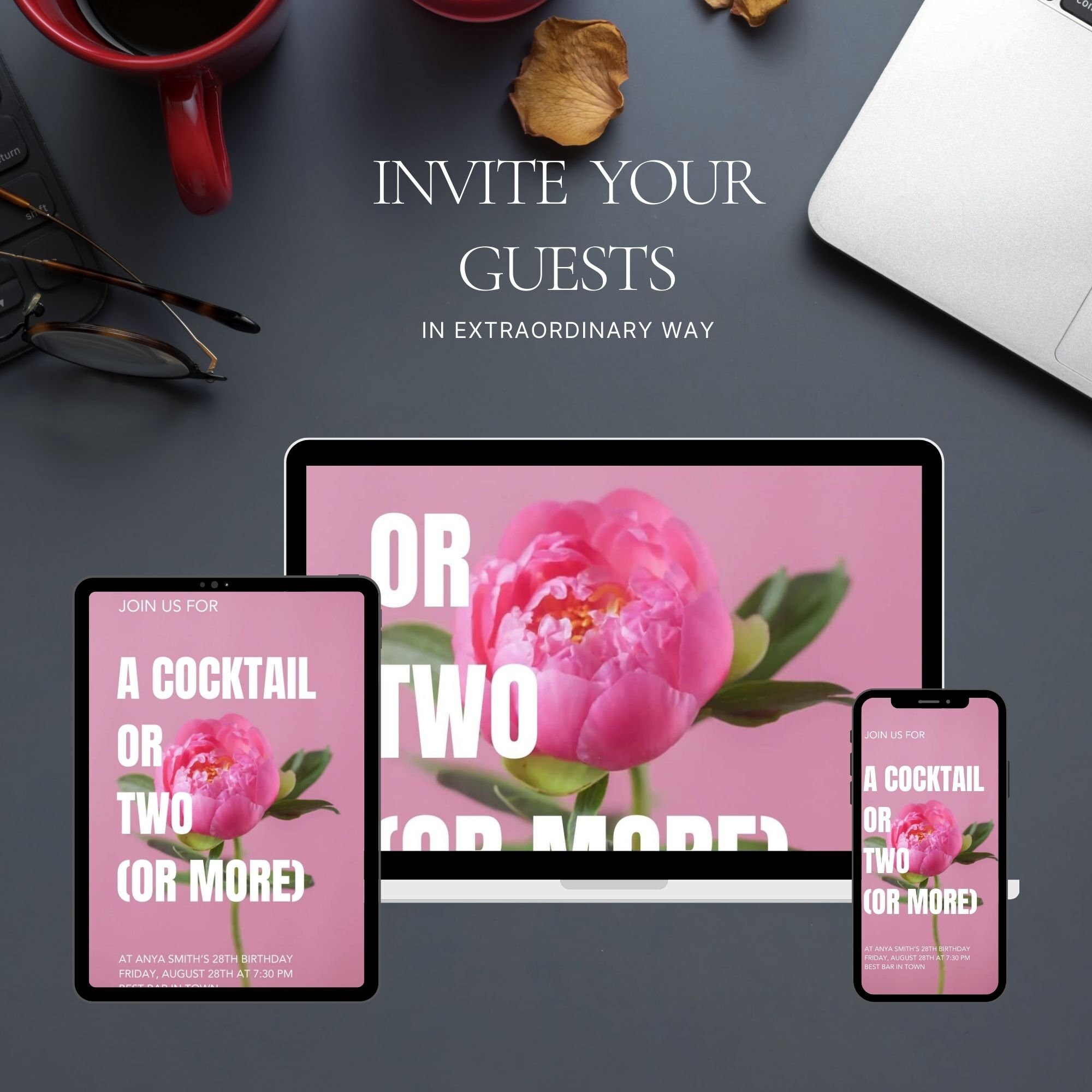 Animated Birthay Invitation Phone Bday Message Floral Birthday Mobile ...