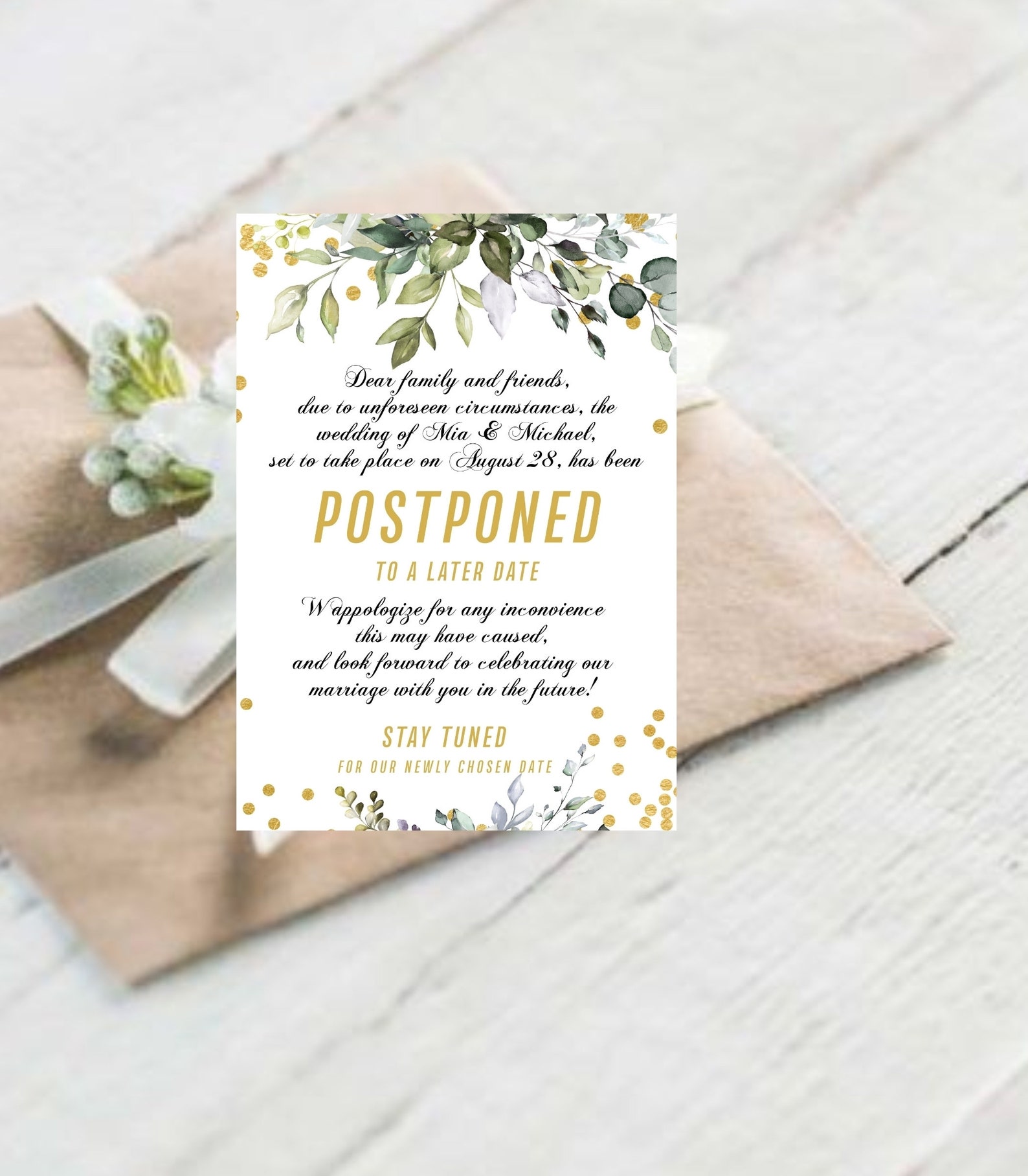 Postponed Birthday party date change Cancelled party notice | Etsy