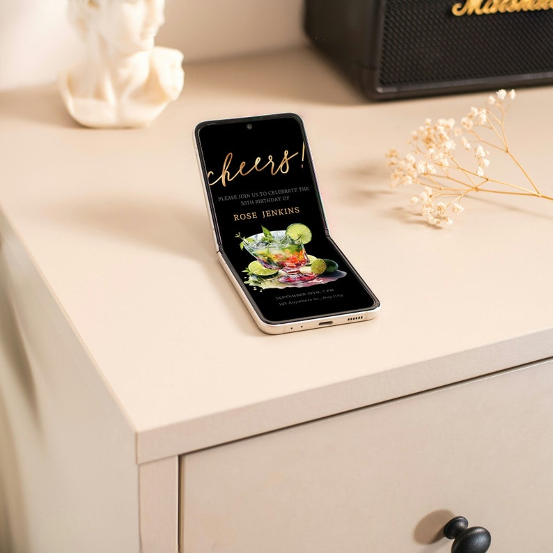 Caribbean Birthday Invitation Cheers Cocktail Party Phone Message ...