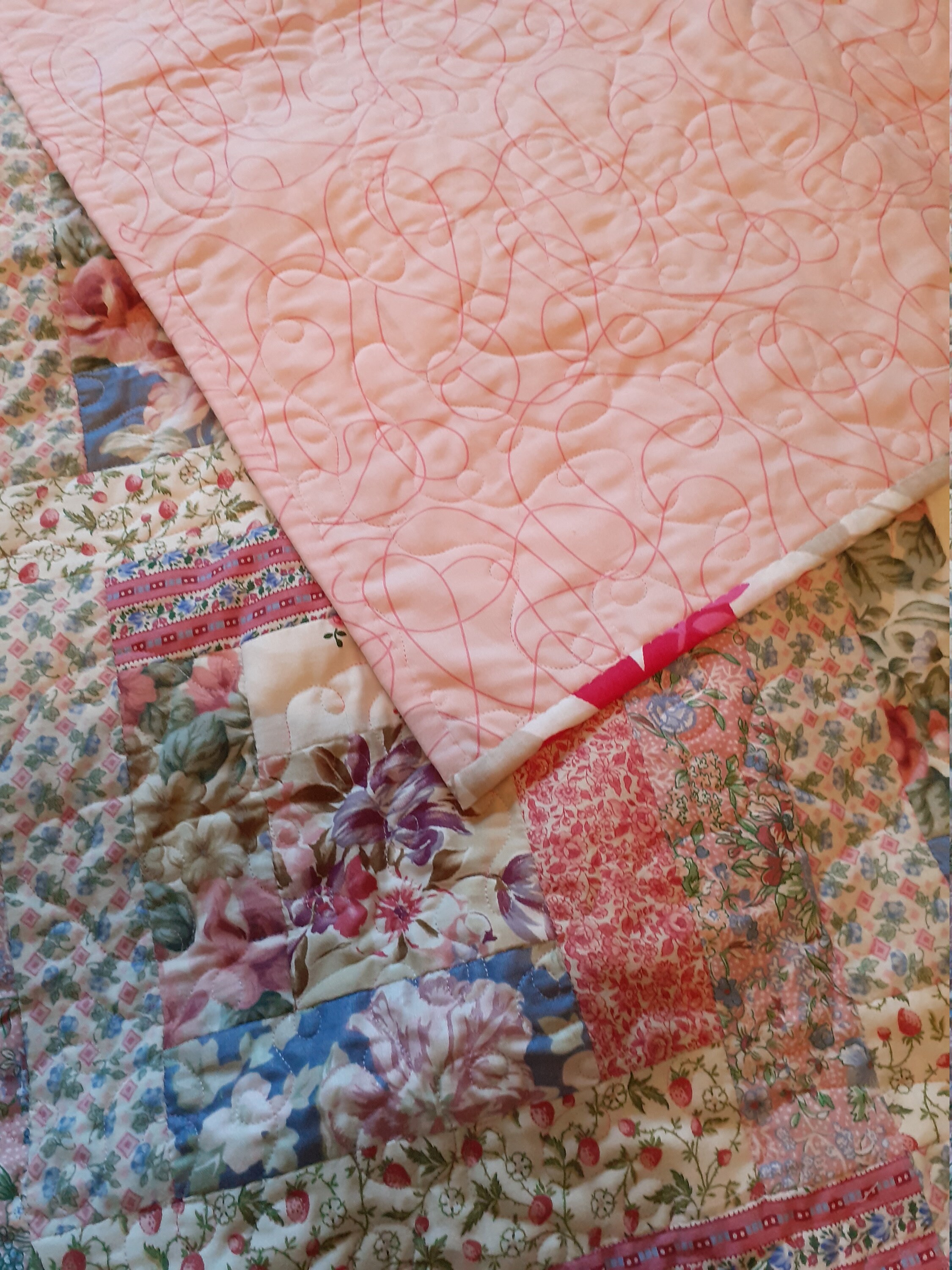 Pink Log Cabin Quilt - Etsy