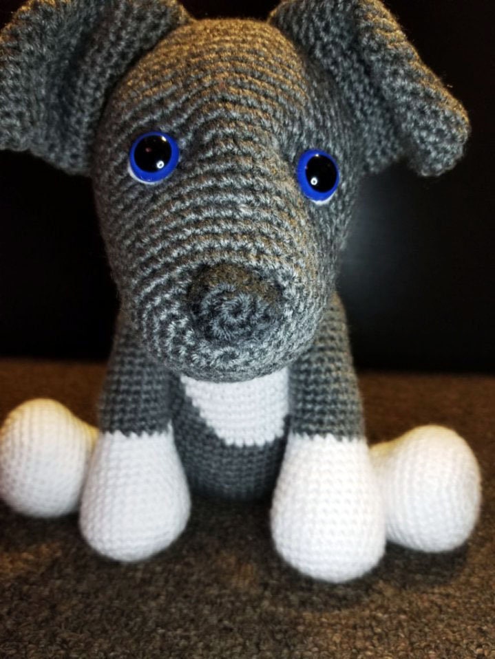 Picasso the Pitbull crochet pattern blue nosed pitbull | Etsy
