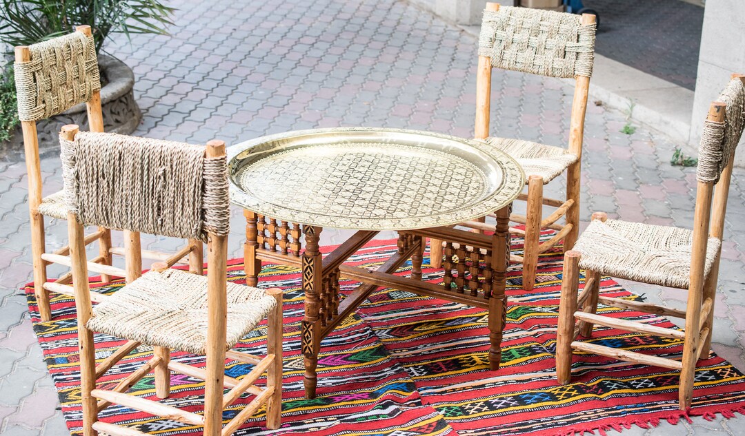 Handmade Moroccan Brass Table: Engraved Folding Coffee Table - Etsy