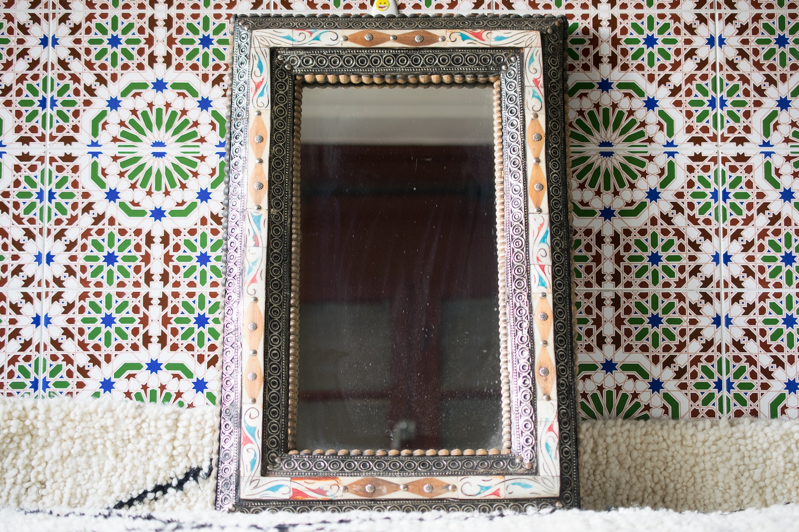 Morocco Mirror Arabic Decor Bone Inlay Mirror Boho Art Deco | Etsy