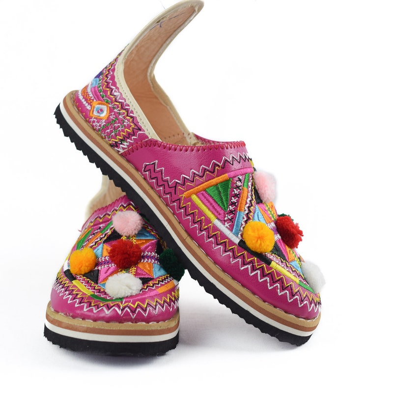 Moroccan Pom Pom Shoes - Etsy