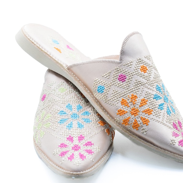 Embroidered Slippers - Etsy