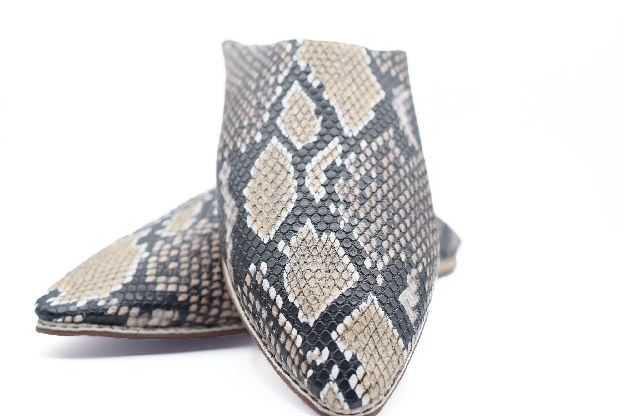 Moroccan Snake Skin Slippers for Men: Python Leather Babouches - Etsy