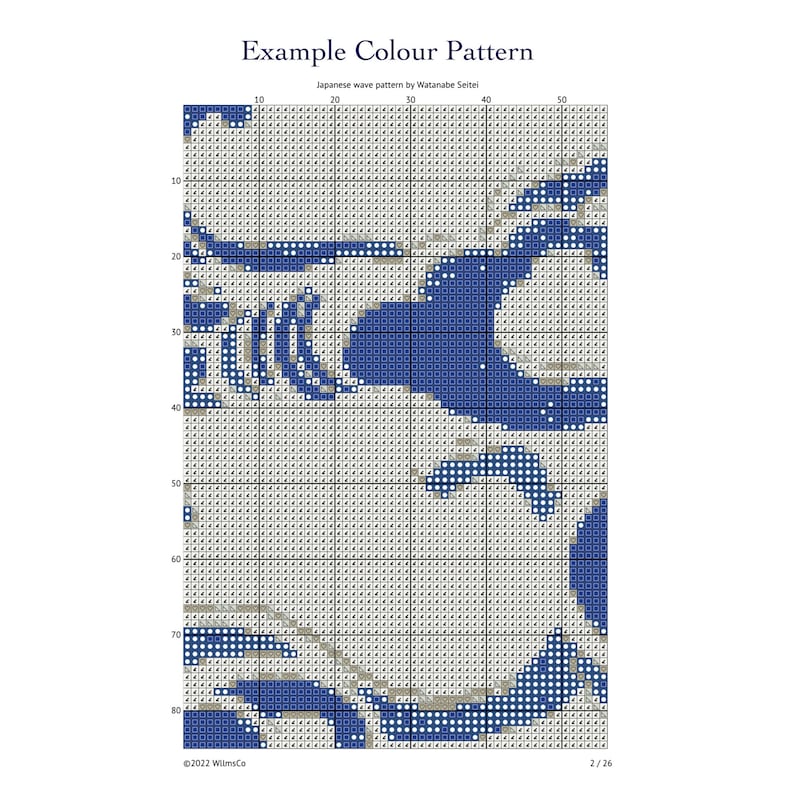 Wave Cross Stitch Pattern, Cross Stitch Chart, Downloadable Pdf - Etsy