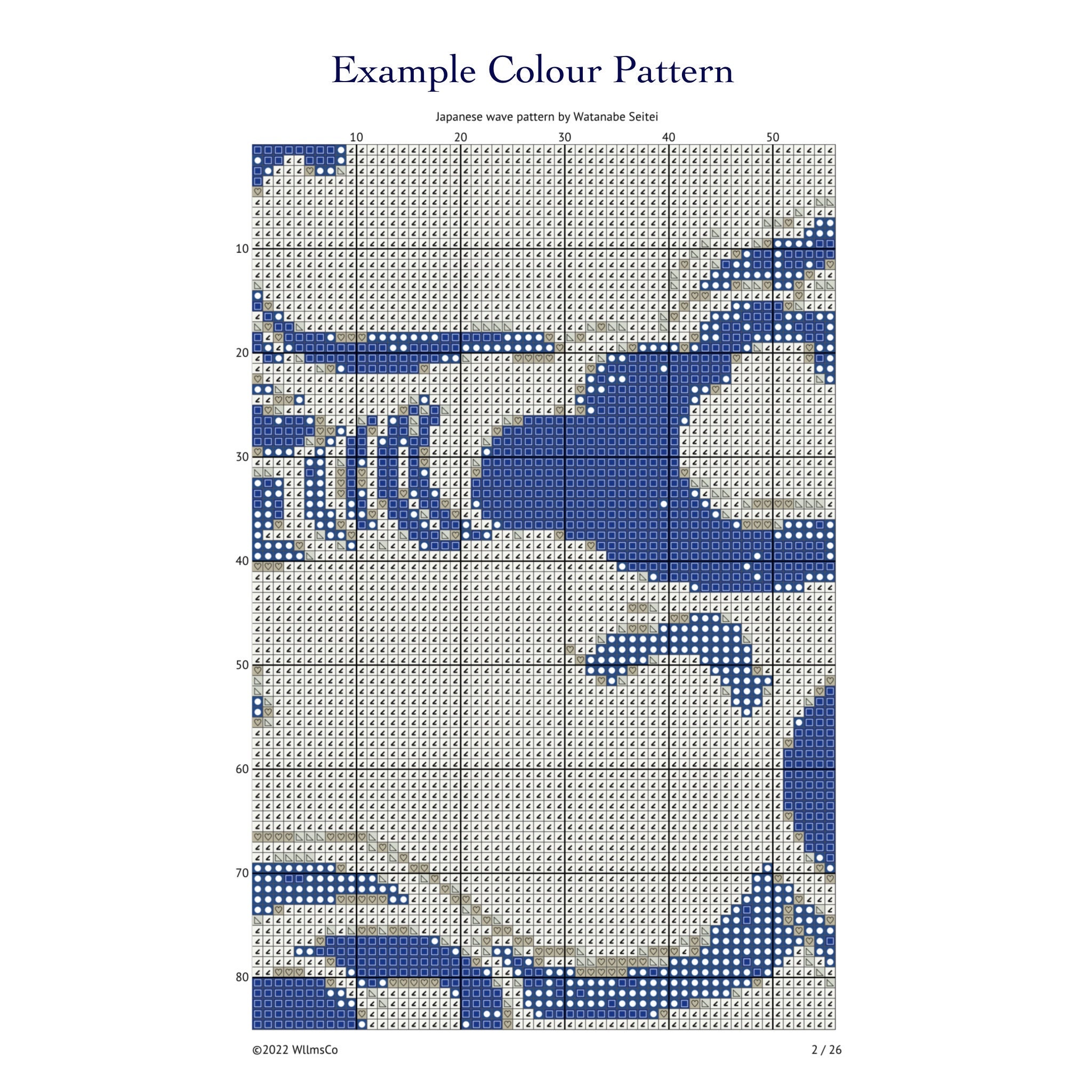 Wave Cross Stitch Pattern Cross Stitch Chart Downloadable - Etsy