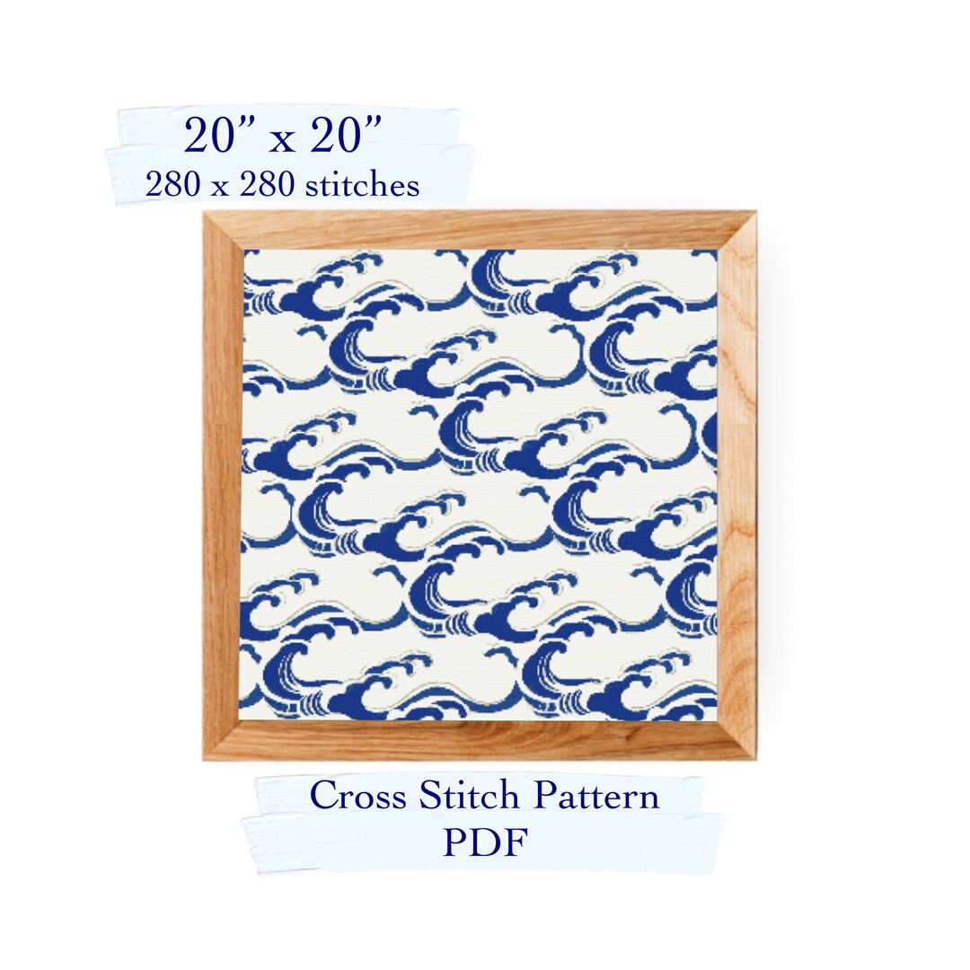 Wave Cross Stitch Pattern, Cross Stitch Chart, Downloadable Pdf - Etsy