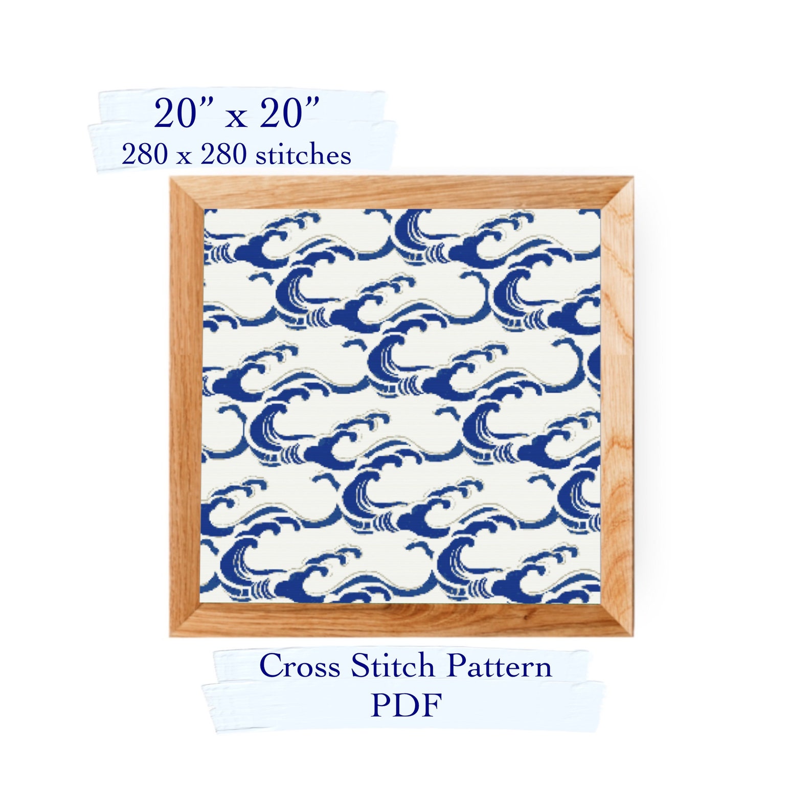 Wave Cross Stitch Pattern Cross Stitch Chart Downloadable - Etsy