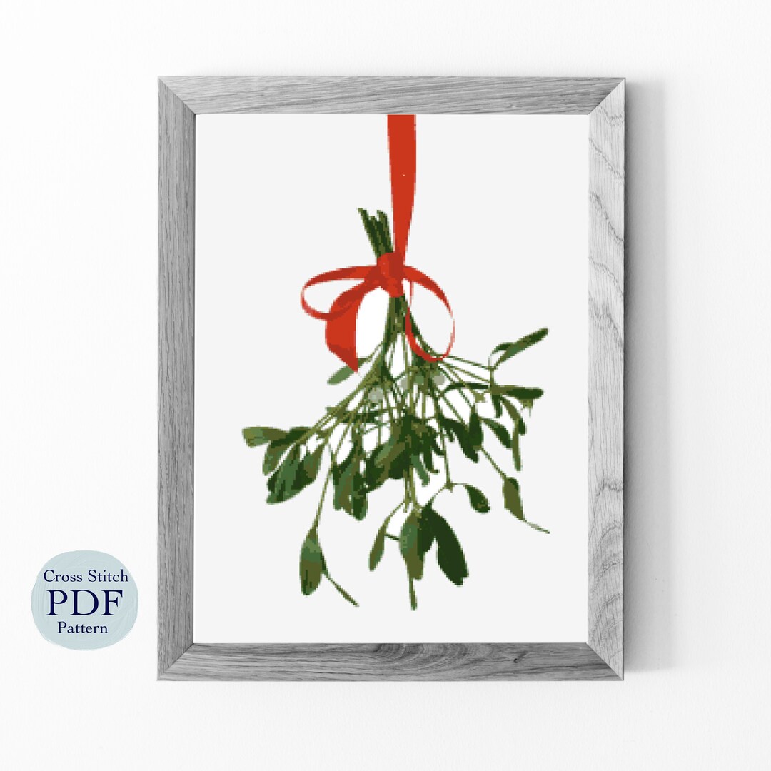 Mistletoe Cross Stitch Pattern, Cross Stitch Chart, PDF Download ...