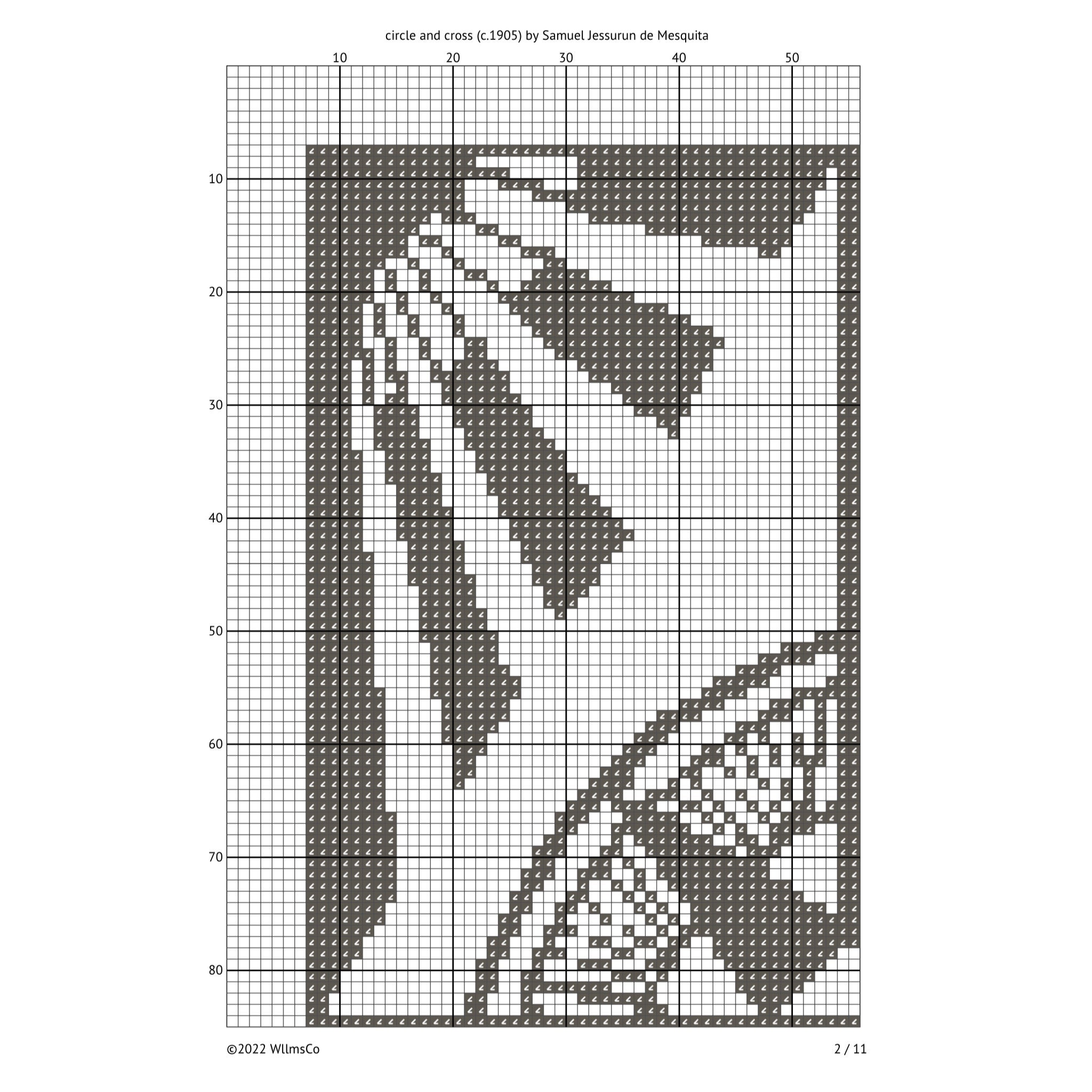 Circle and Cross, Cross Stitch Pattern, Cross Stitch Chart, Pdf ...