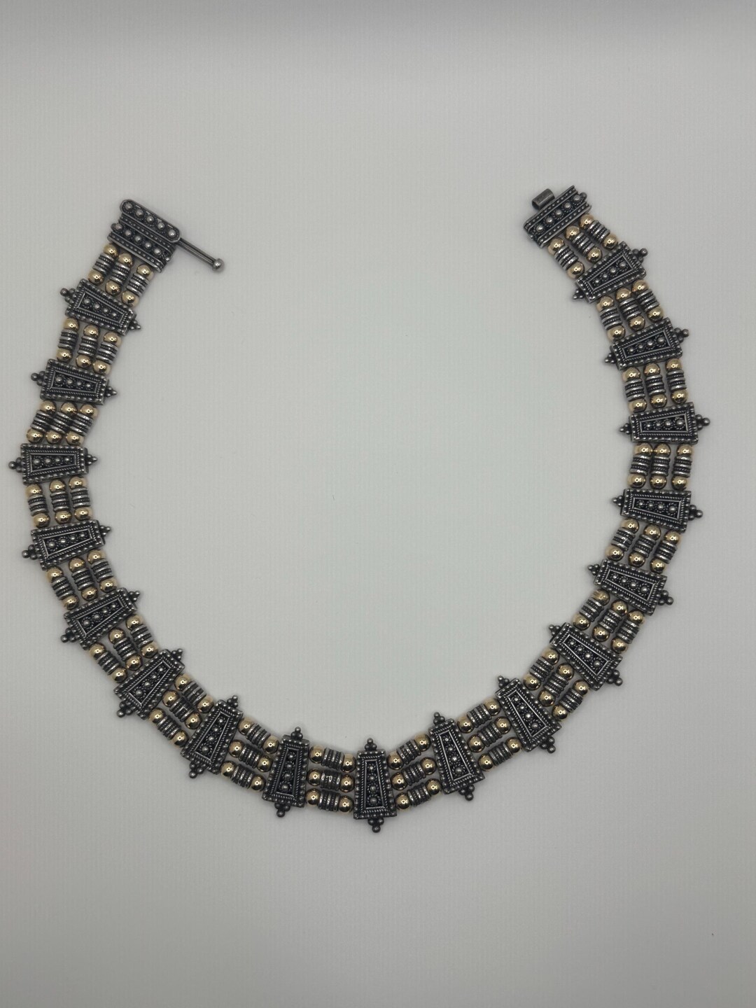 Rare Vintage Azriel David Sterling Silver Triple Row Slide Locking ...