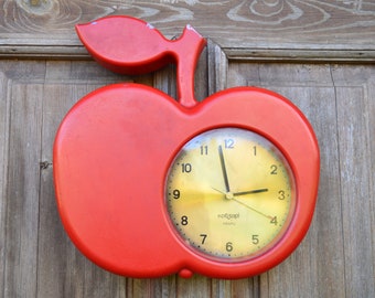 Apple Kitchen Wall Clock - Etsy
