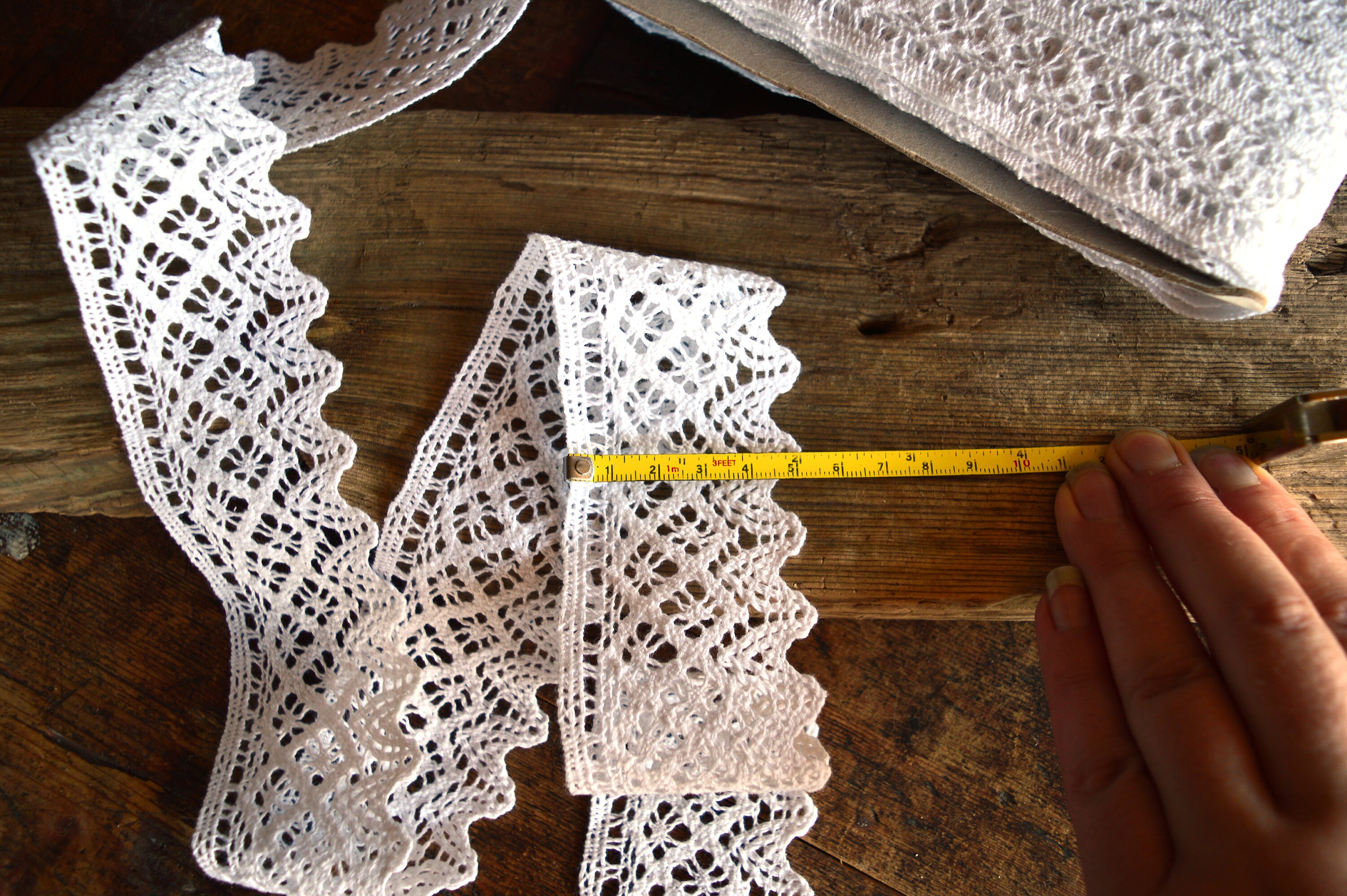 White Crochet Lace Trim by the Yard Wide Cotton Edging Tape 5 Cm / 1.96 ...