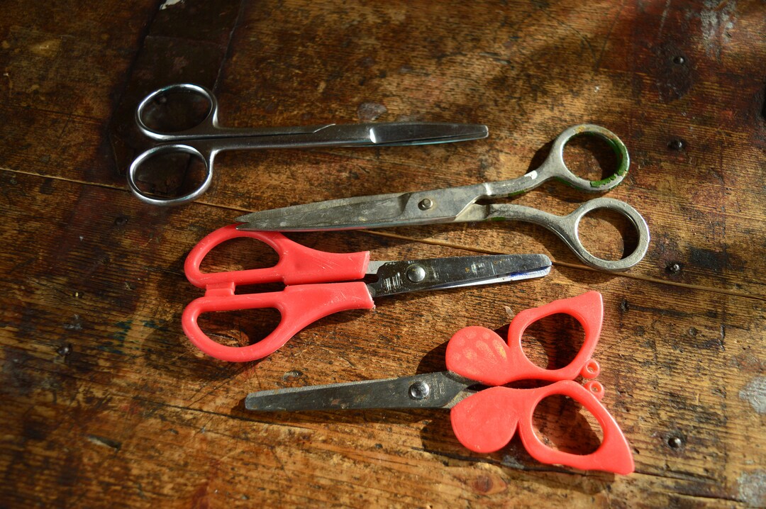 Vintage Scissors Rustic Antique Sewing Shears Set Soviet Home - Etsy