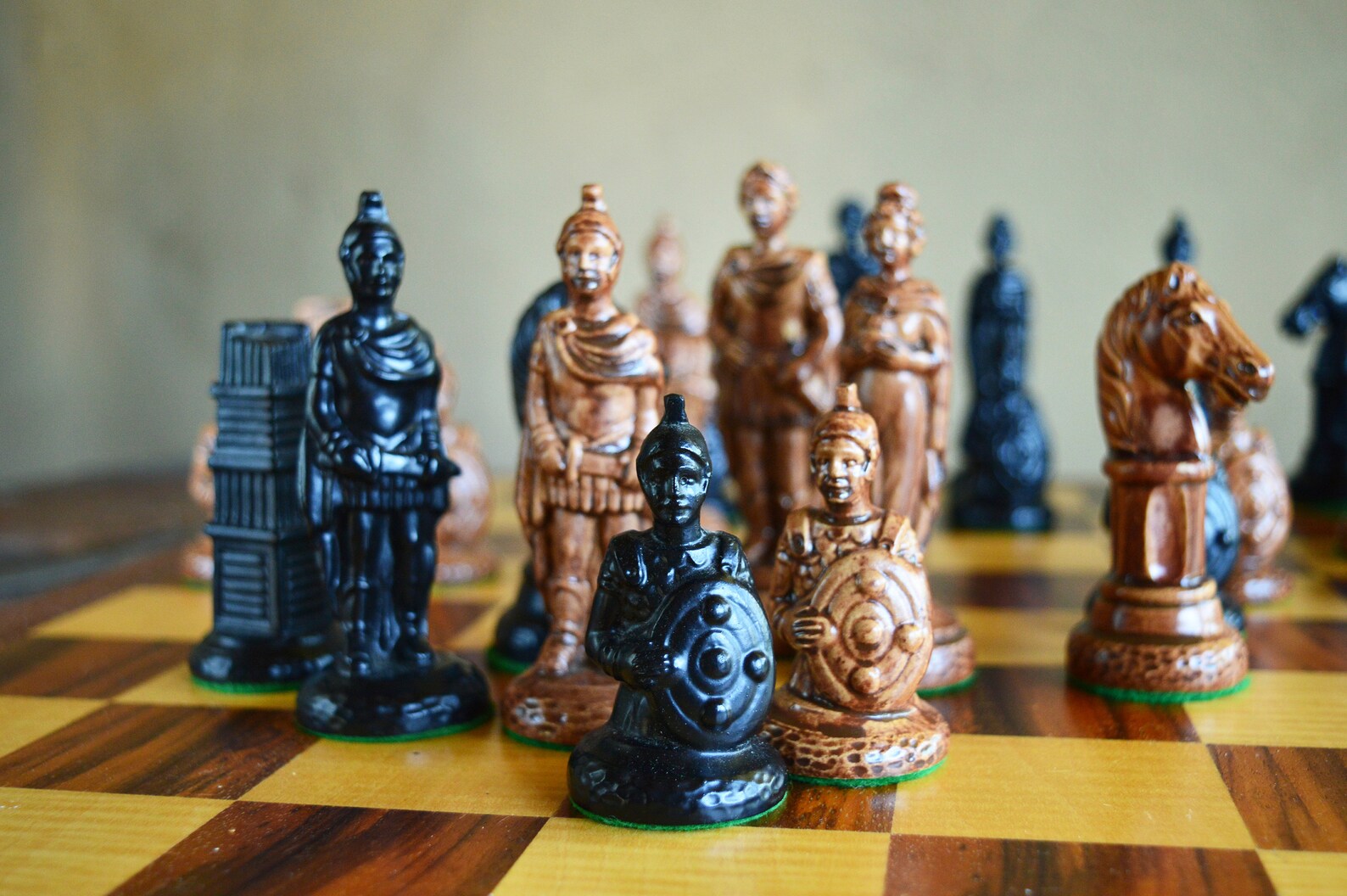 Vintage Chess Pieces Large Antique Wooden Board and Plastic - Etsy