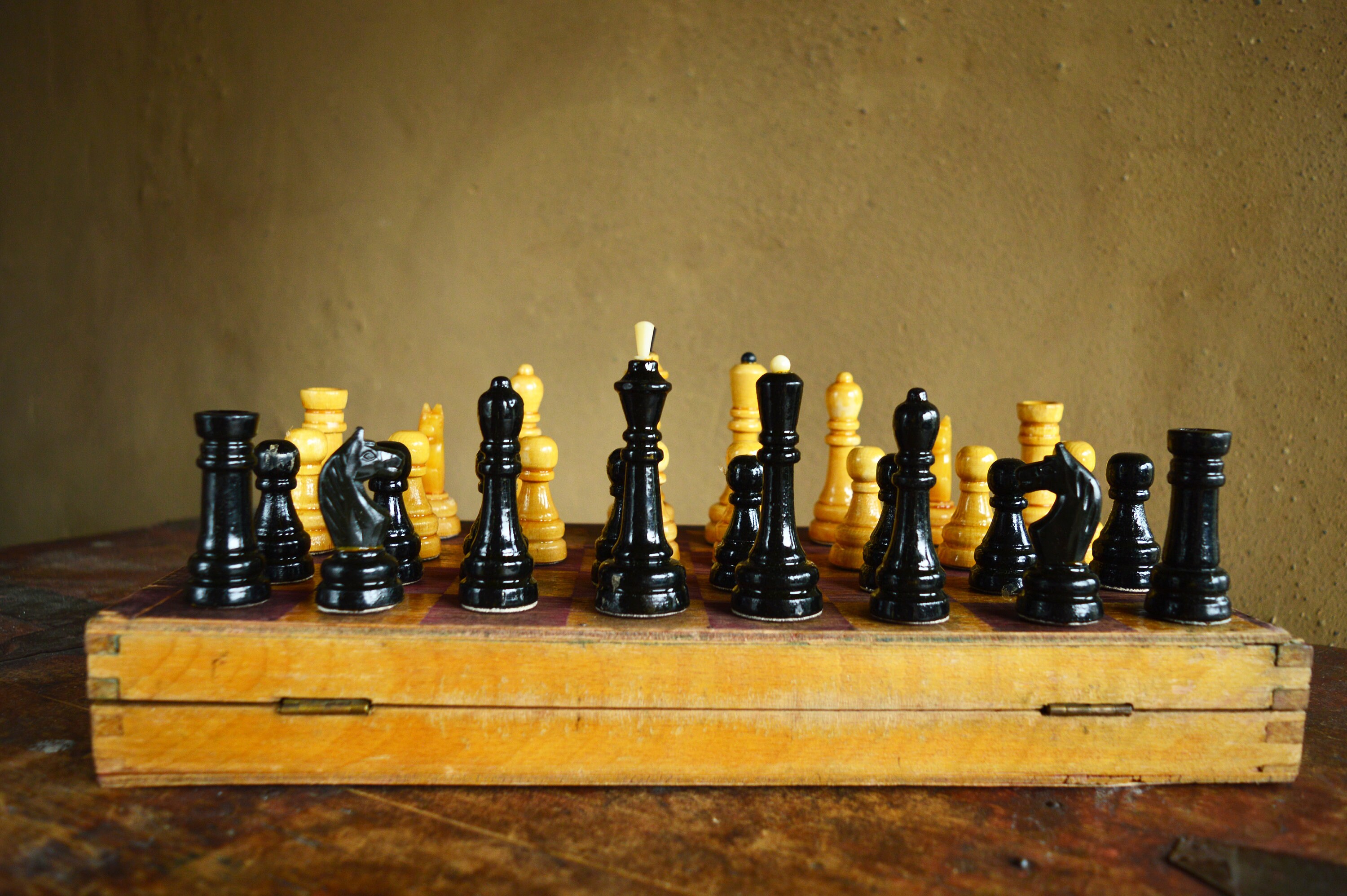 Russian Chess Set Wooden Large Chess Set Vintage - Etsy