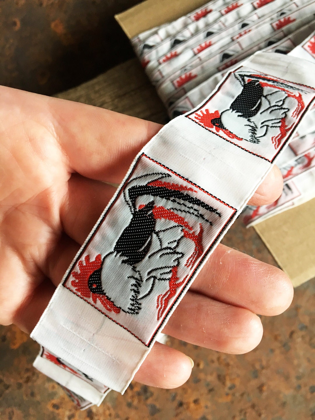 Vintage Rooster Sticker Labels for Clothes. Woven Chicken Tags - Etsy