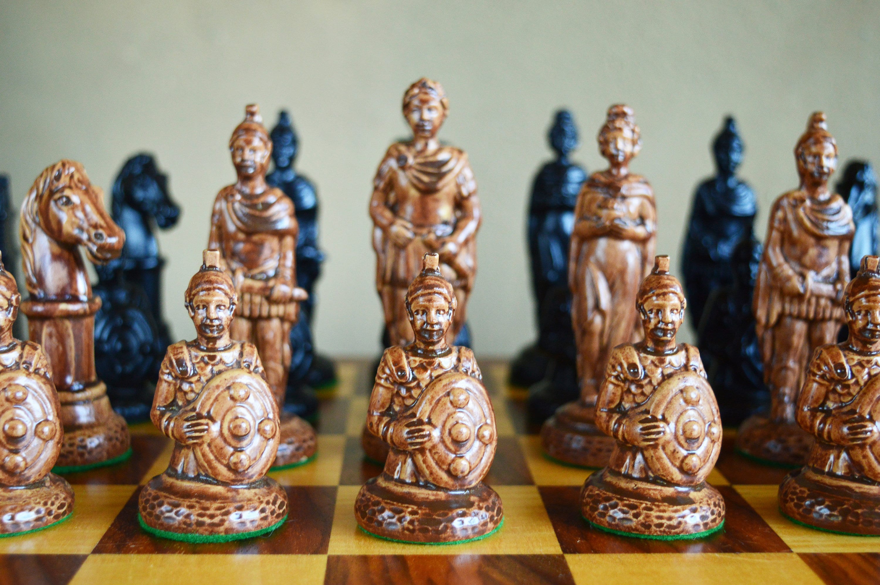 Vintage Chess Pieces Large Antique Wooden Board and Plastic - Etsy