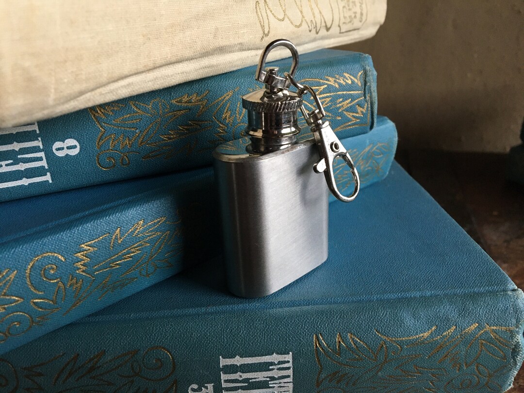 Vintage Stainless Steel Mini Flask. Key Chain for Men - Etsy