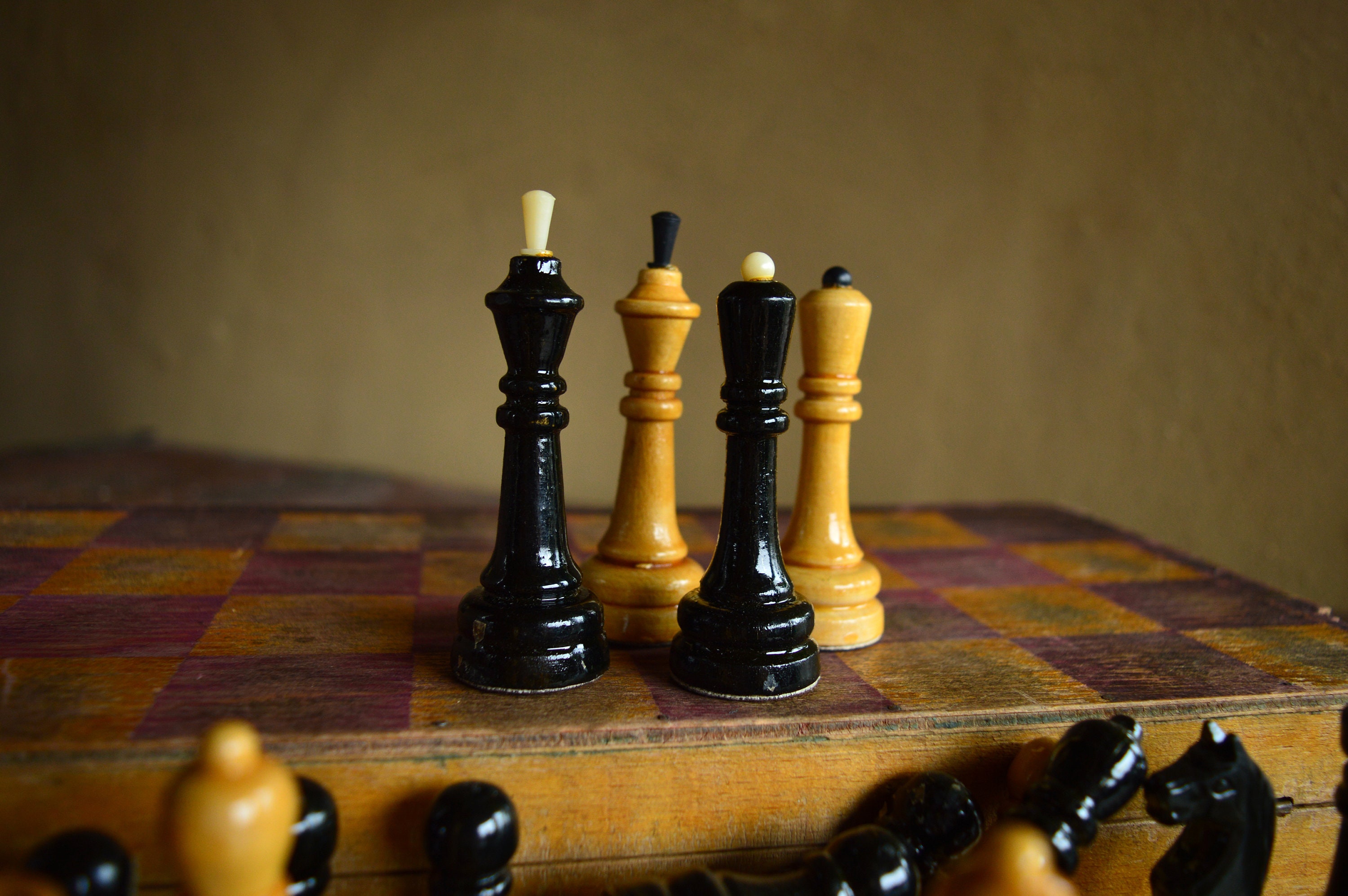 Russian Chess Set Wooden Large Chess Set Vintage - Etsy