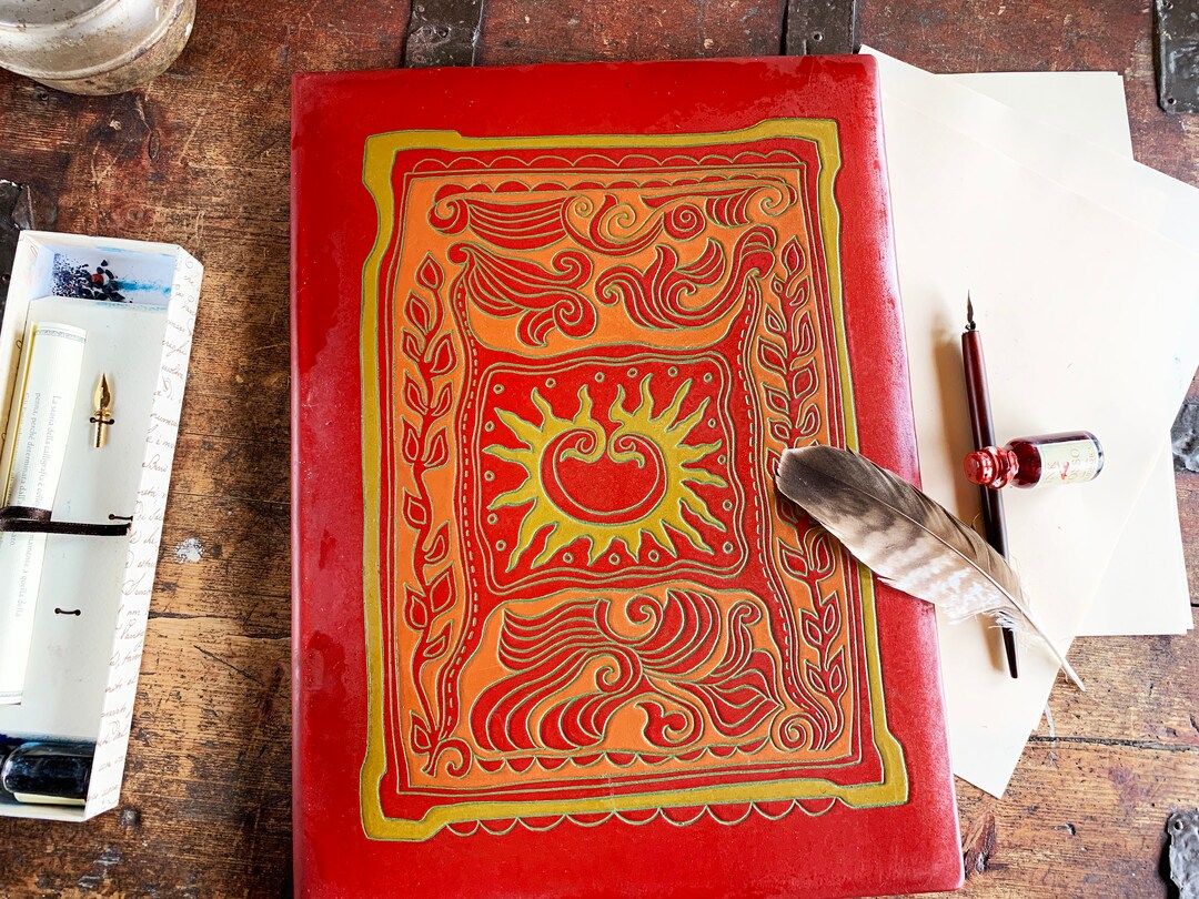 Tooled Leather File Folder Vintage Stationery Dark Academia Document ...