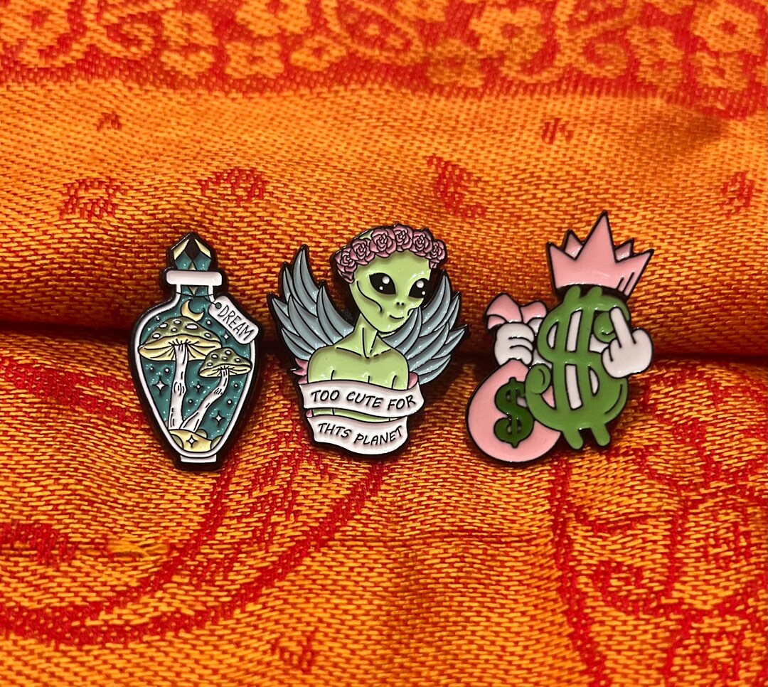 Too Cute for This Planet Enamel Pins - Etsy