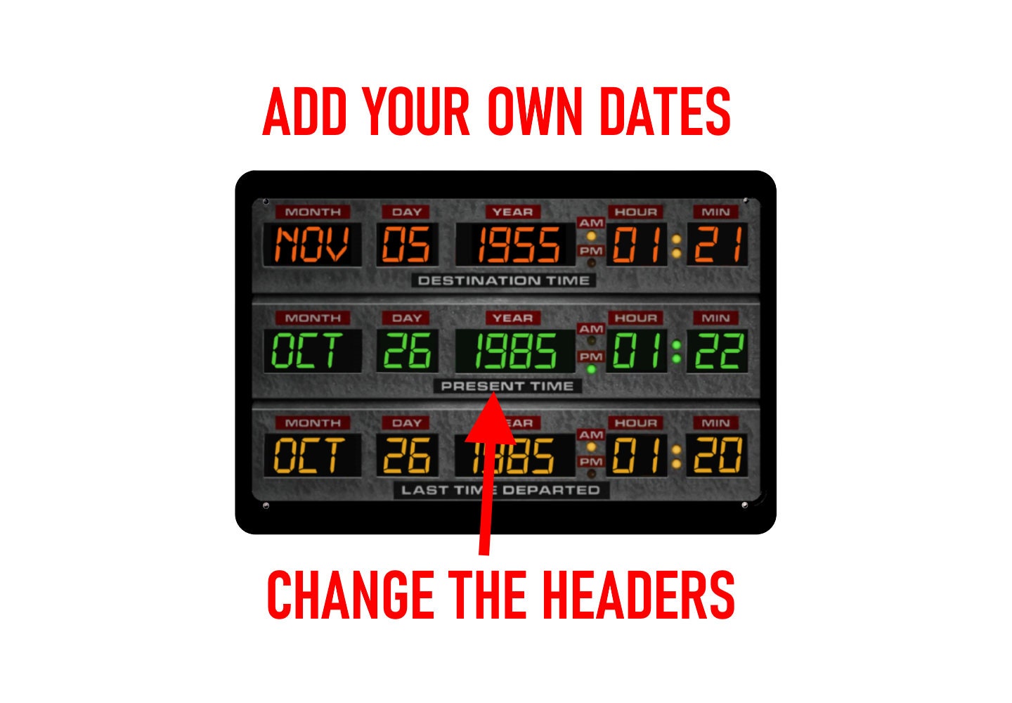 Back to the Future Time Circuit Wood Sign 12 X 8 - Etsy UK