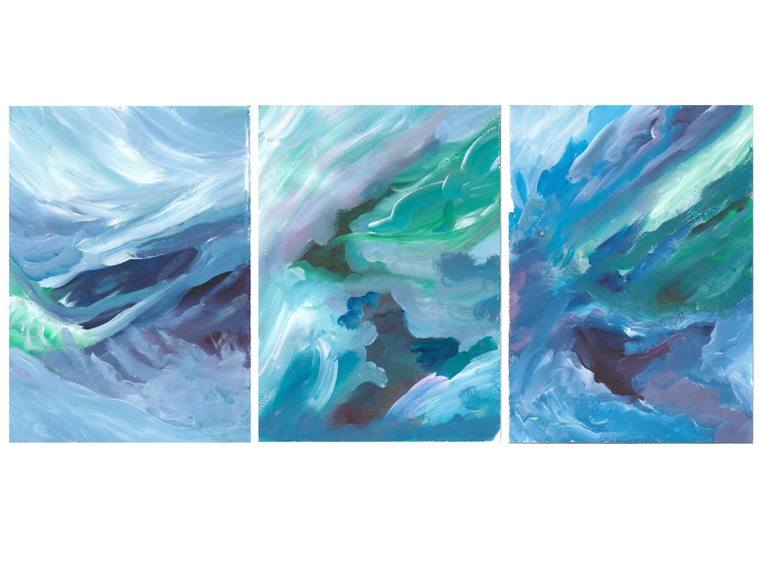 Set of three A4 Wave/Ocean Prints - Etsy.de