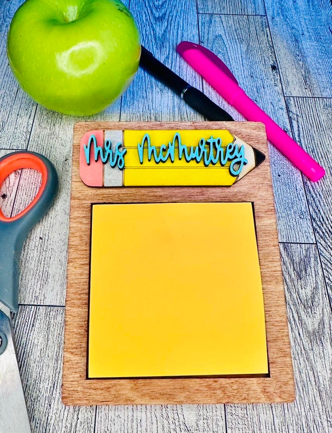 Teacher Sticky Note Holder | Sticky Notes | Teacher Gift | Desk Decor ...