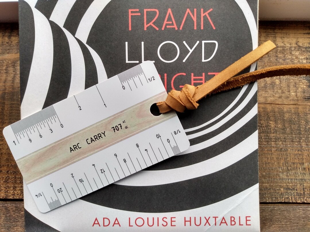 Architect Bookmark: Mini Arc Carry Scale With Leather Tassel - Etsy