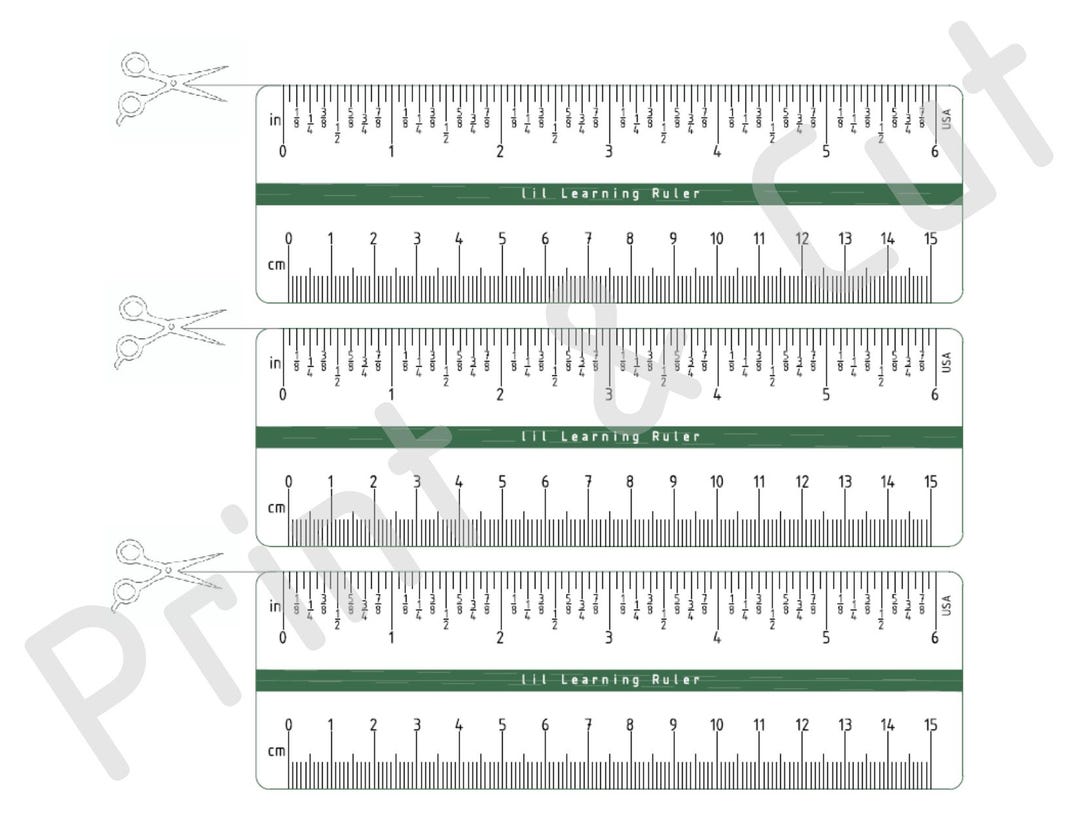 Lil Learning Ruler - Printable 6" Rulers for Teachers and Students - Etsy