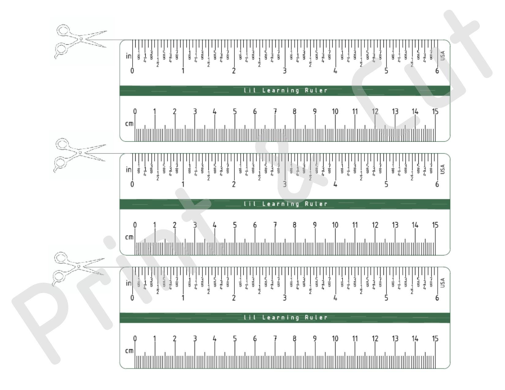 Lil Learning Ruler - Printable 6" Rulers for Teachers and Students - Etsy
