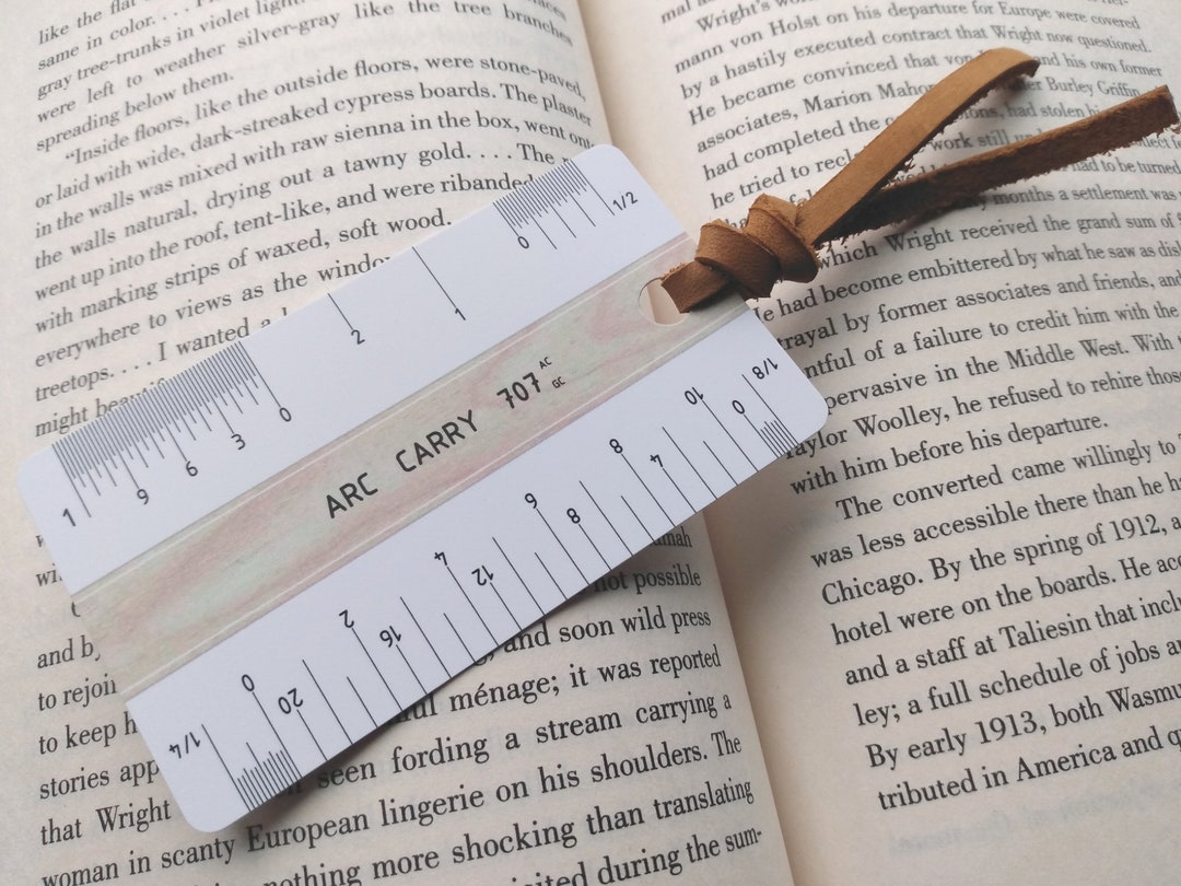 Arc Carry Mini Architect Scale in bookmark form with real leather ...
