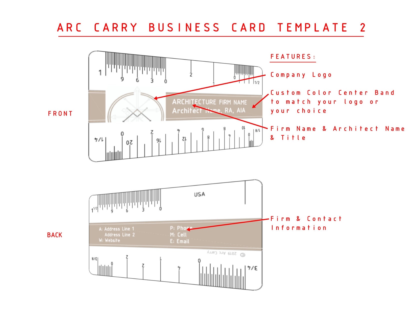 Architect Scale Business Cards: Personalized Mini Ruler Cards, Quantity ...