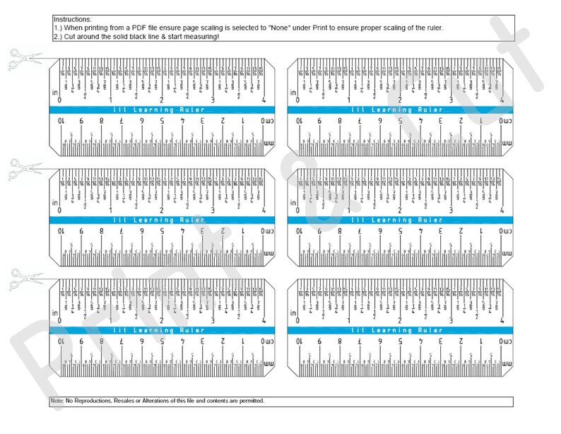Lil Learning Rulers | Digital Download of (6) 4" Printable Rulers ...