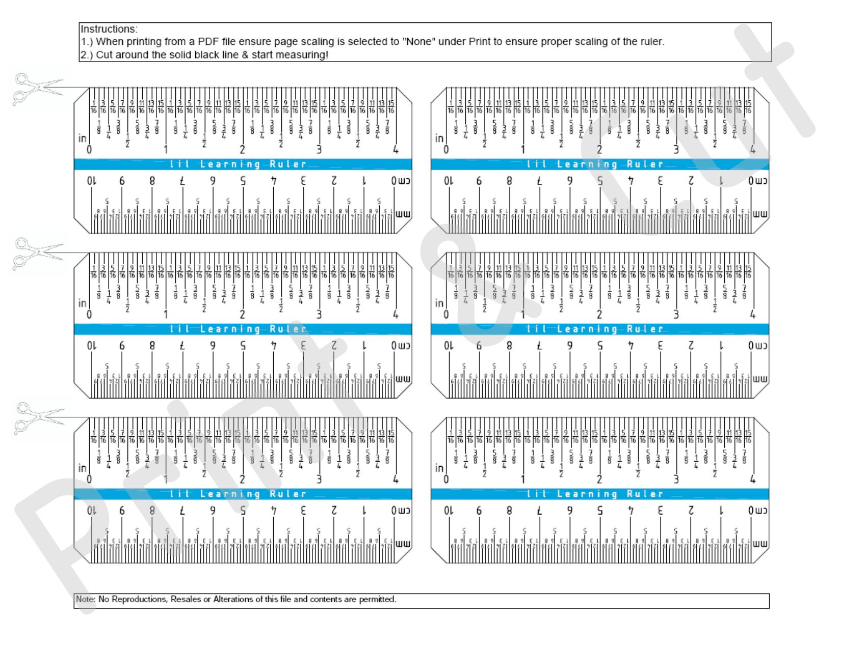 Lil Learning Rulers | Digital Download of (6) 4" Printable Rulers ...