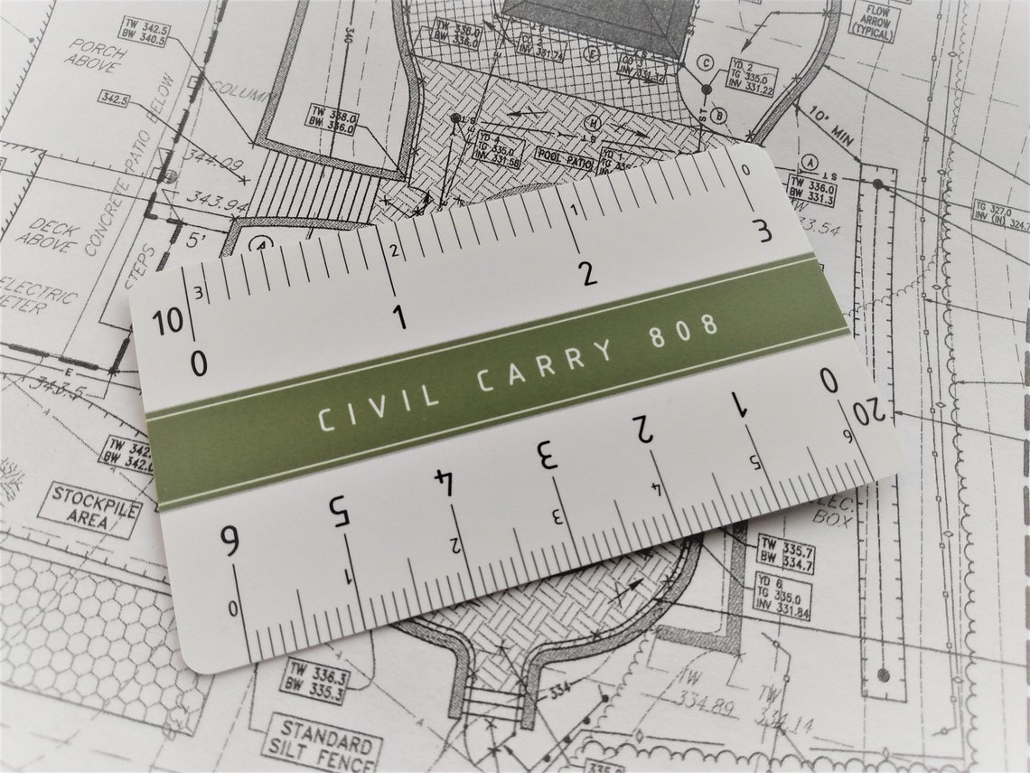 Civil Carry Engineering Scale Ruler: Wallet Size (2" X 3.5") - Etsy