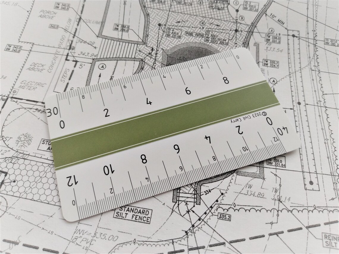 Civil Carry Engineering Scale Ruler: Wallet Size (2" X 3.5") - Etsy