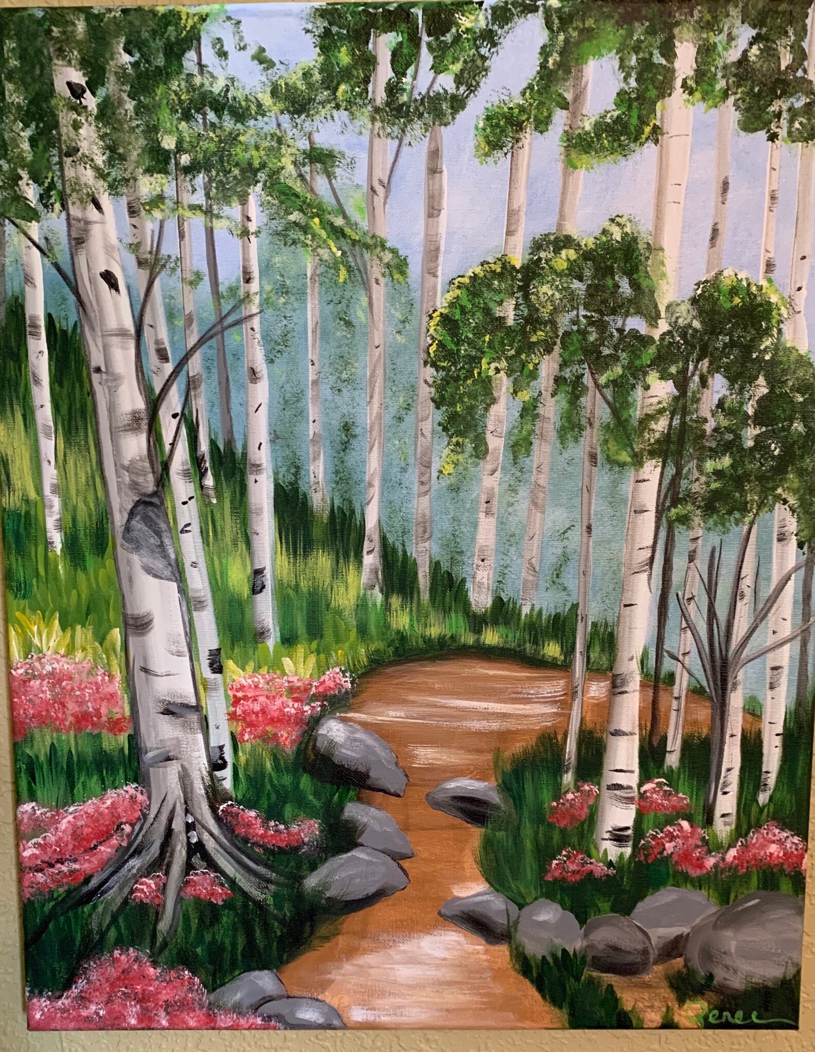 Forest Path. Acrylic on canvas 16 x 20 original art | Etsy