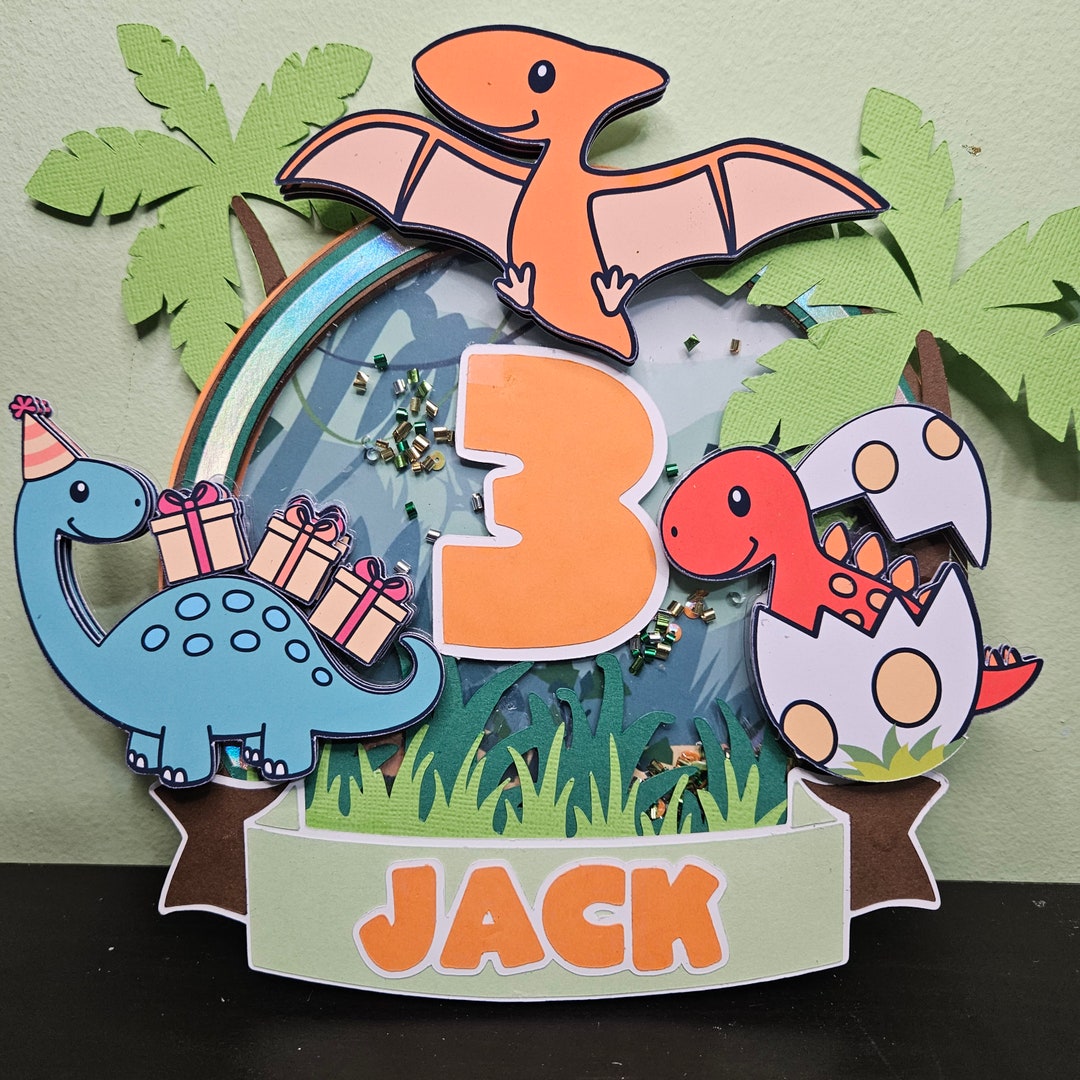 Dino Cake Topper, Dinosaur Cake Topper - Etsy