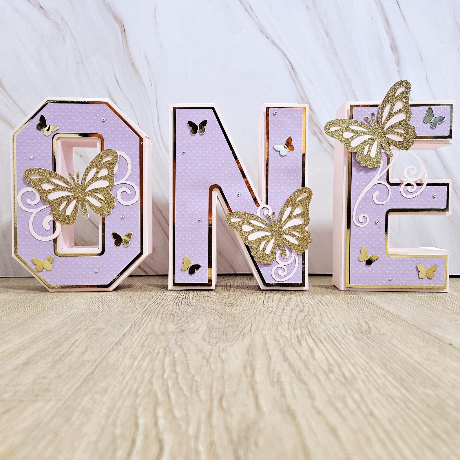 Butterfly Theme 3D Letter, Number Cake Topper, Birthday Decor ...