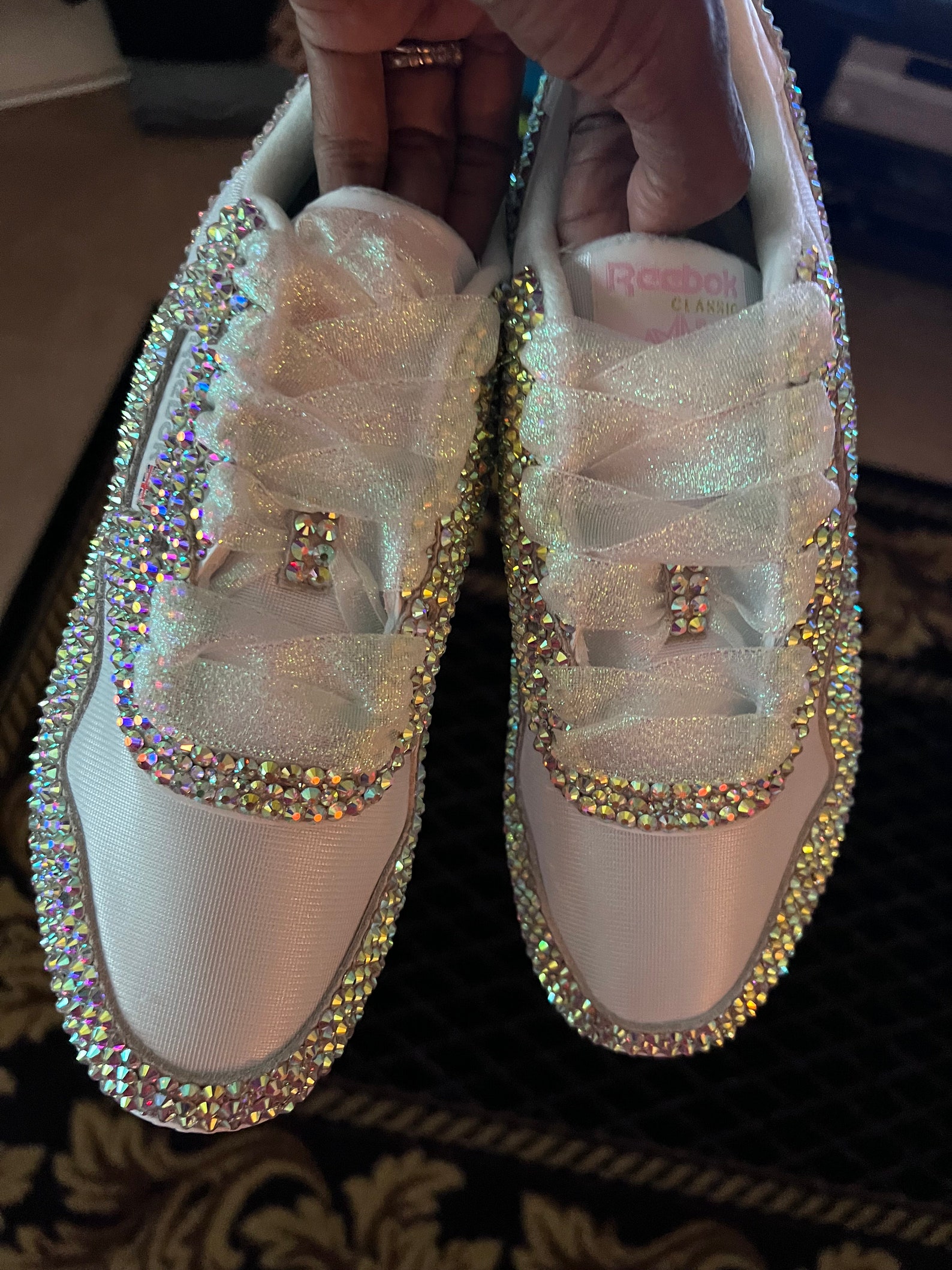 The “diamond Reebok” Custom Bling Rhinestone Sneakers Shoes - Etsy