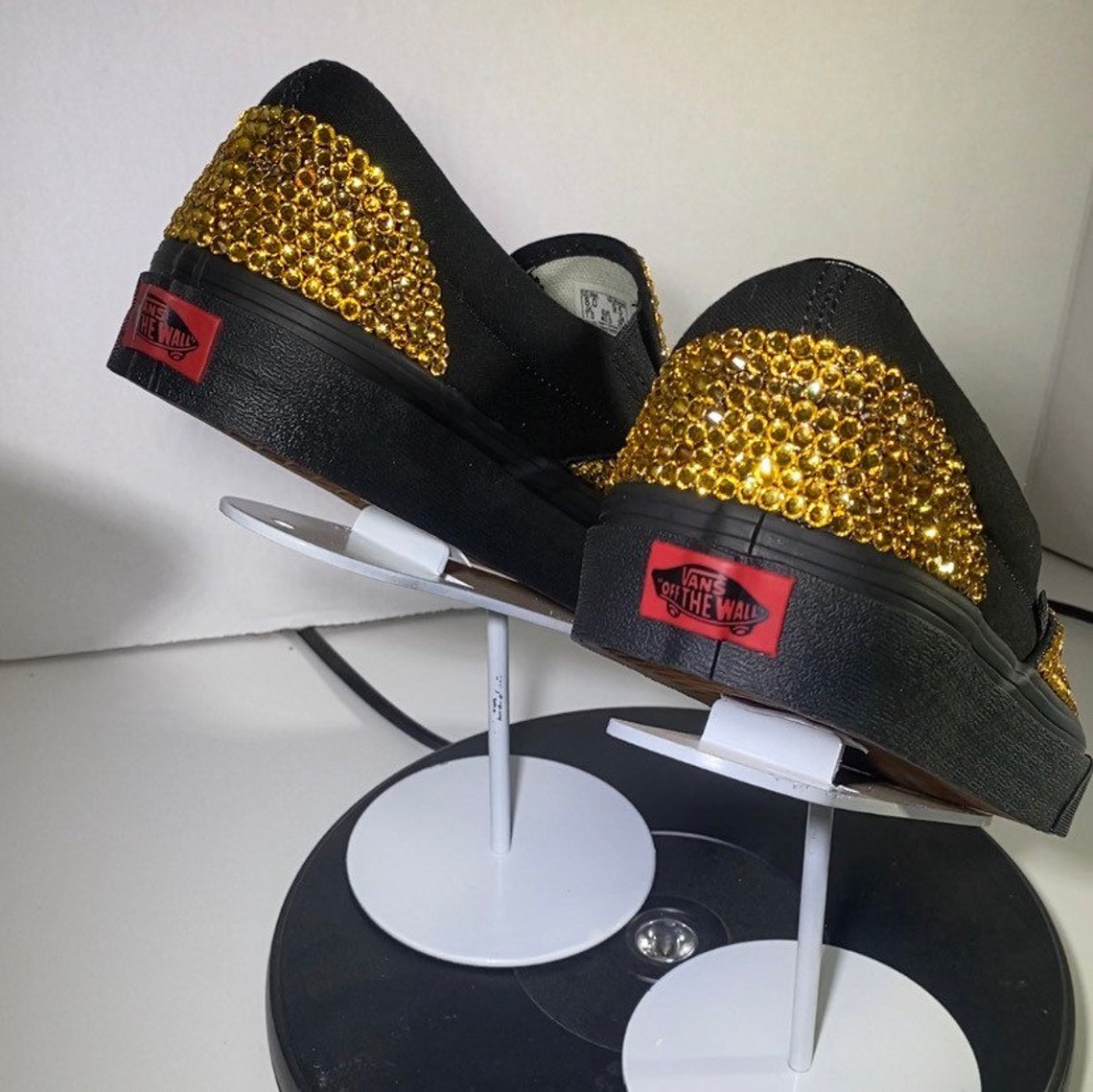 High-Top Custom Rhinestone Vans Sneakers | Etsy